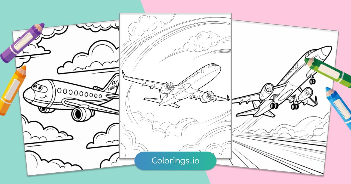 Free Airplane Coloring Pages (PDF Printables) | Colorings