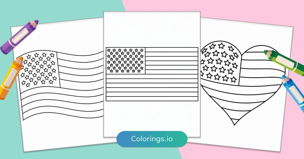 Free American Flag Coloring Pages (PDF Printables) | Colorings