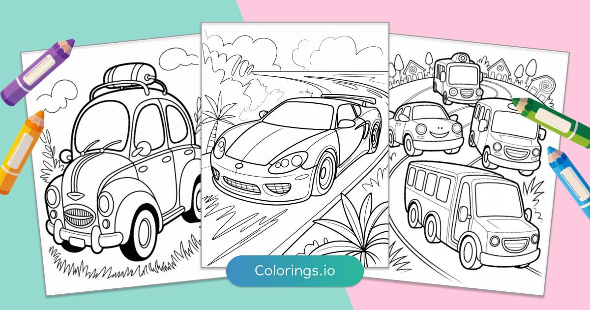 Free Car Coloring Pages (PDF Printables) | Colorings