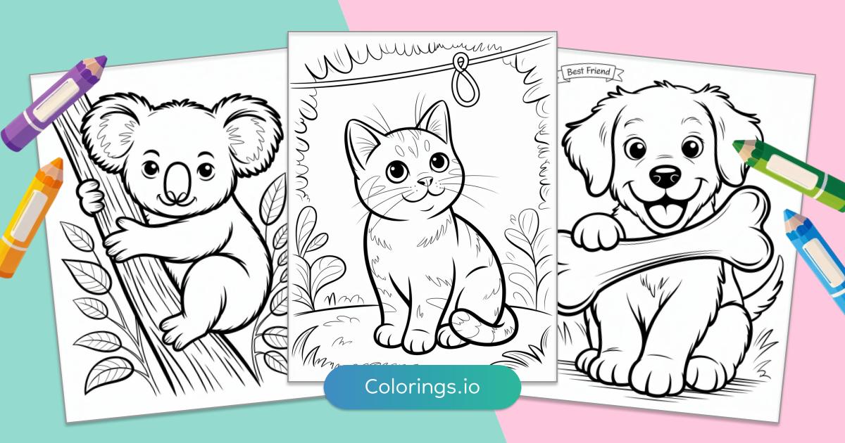 Free Cute Animal Coloring Pages (PDF Printables) | Colorings