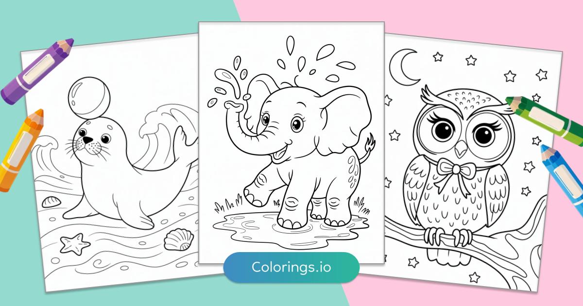 Free Cute Coloring Pages (PDF Printables) | Colorings