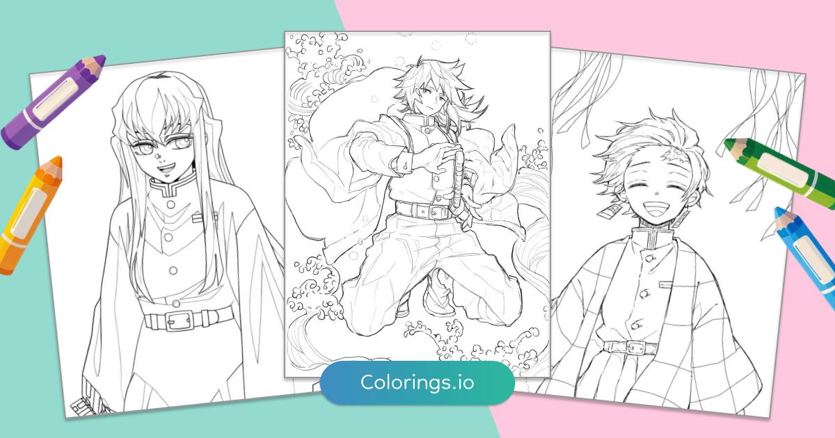 Free Demon Slayer Coloring Pages (PDF Printables) | Colorings