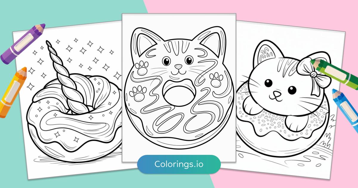 Free Donut Coloring Pages (PDF Printables) | Colorings