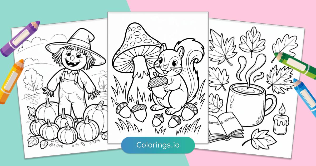 Free Fall Coloring Pages (PDF Printables) | Colorings
