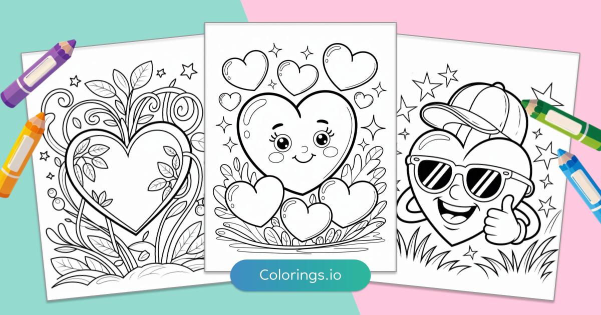 Free Heart Coloring Pages (PDF Printables) | Colorings