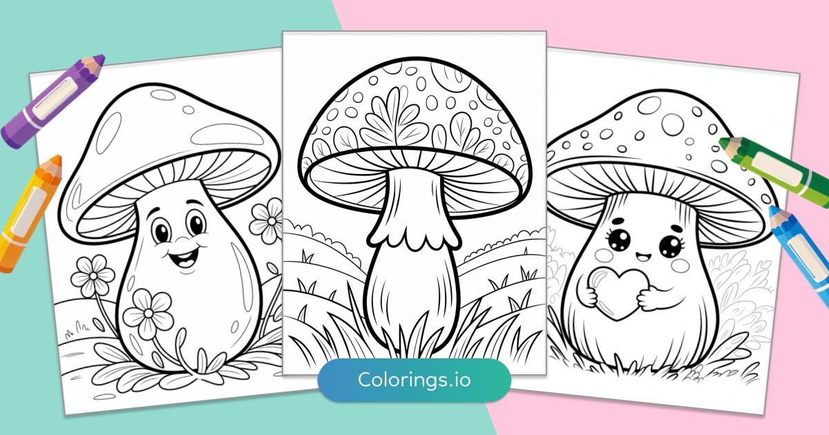 Free Mushroom Coloring Pages (PDF Printables) | Colorings