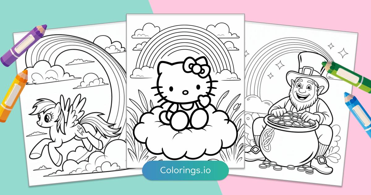 Free Rainbow Coloring Pages (PDF Printables) | Colorings
