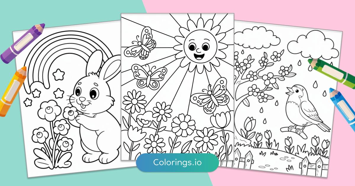 Free Spring Coloring Pages (PDF Printables) | Colorings