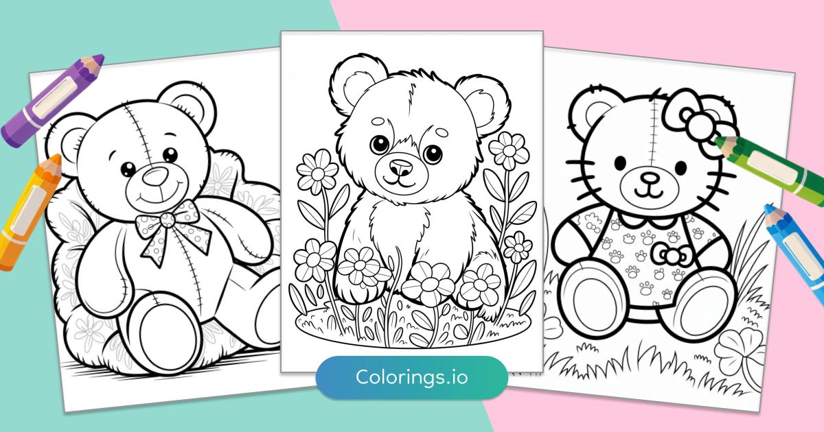 Free Teddy Bear Coloring Pages (PDF Printables) | Colorings