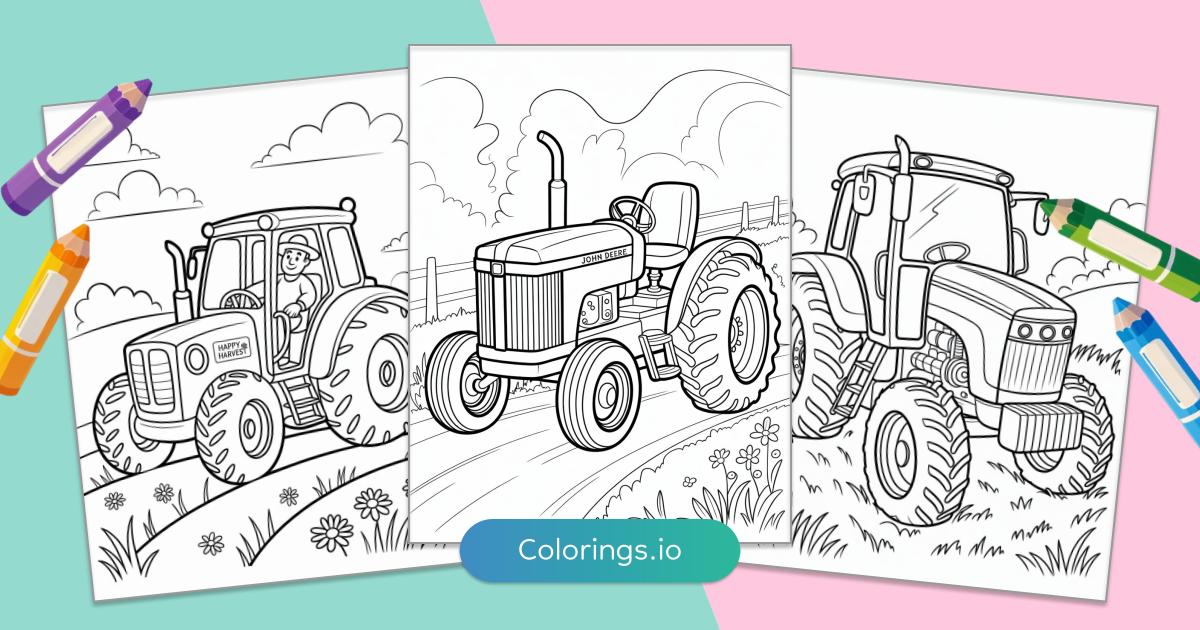 Free Tractor Coloring Pages (PDF Printables) | Colorings